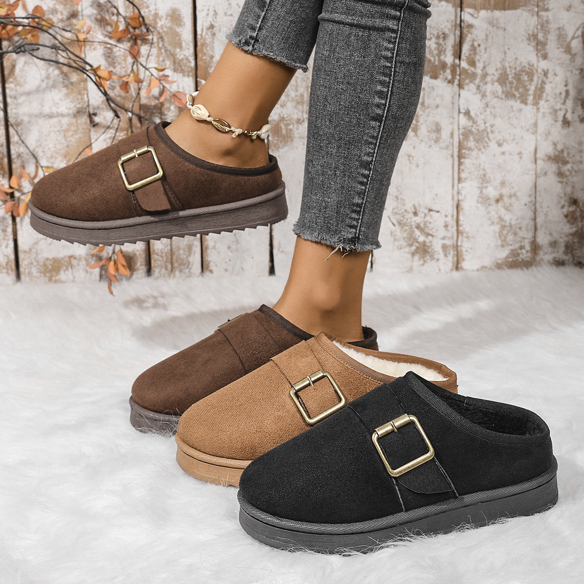 Women's Closed Toe Slip-on Snow Loafer with Fleece for Warmth – ALBC ...